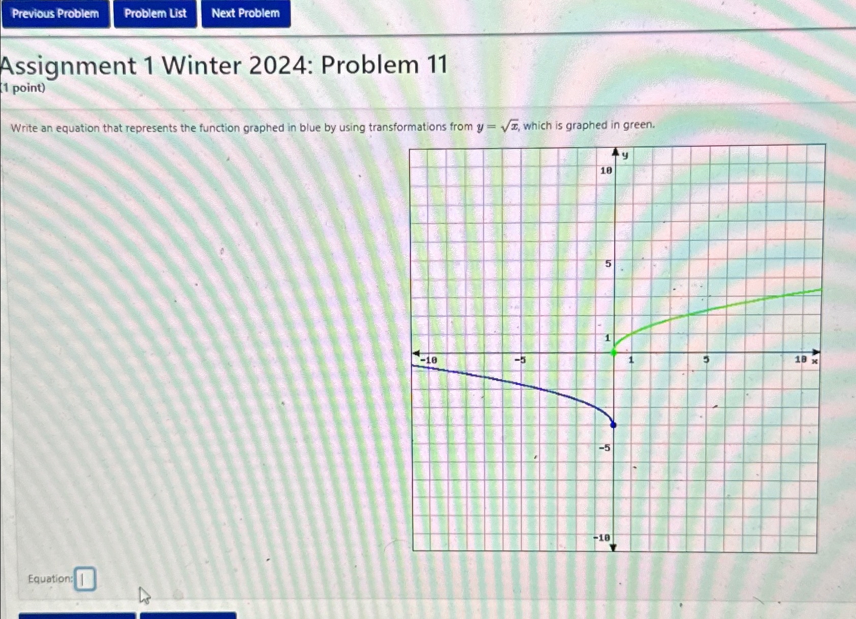 Solved Assignment 1 ﻿Winter 2024: Problem 11(1 ﻿point)Write | Chegg.com