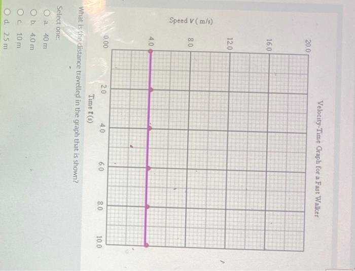 Solved Velocity-Time Graph for a Fast Walker What is the | Chegg.com