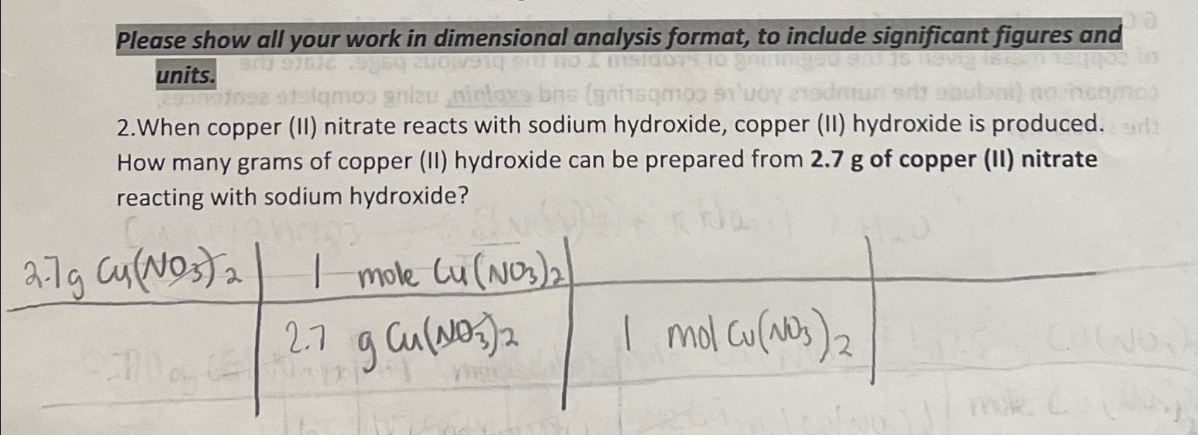 Solved Please show all your work in dimensional analysis | Chegg.com