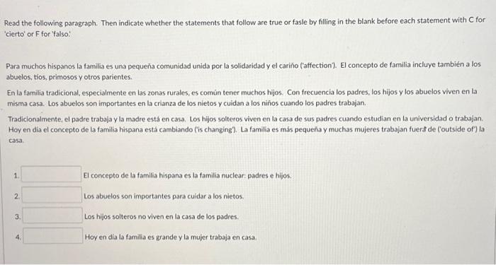 Read the following paragraph. Then indicate whether | Chegg.com