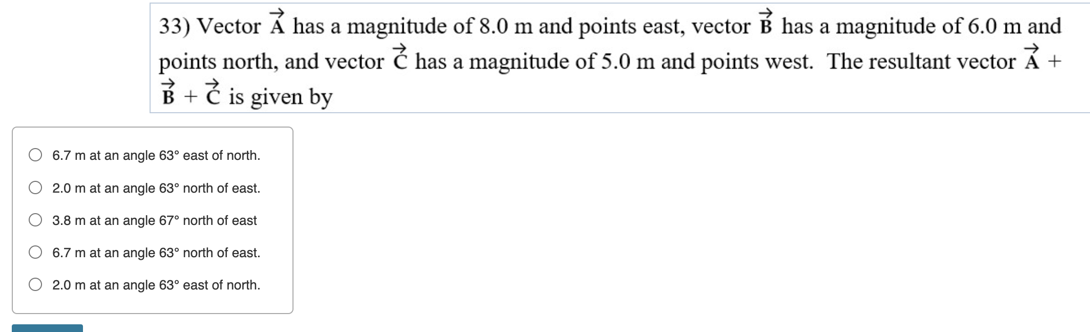 Solved Vector vec(A) ﻿has a magnitude of 8.0 m ﻿and points | Chegg.com