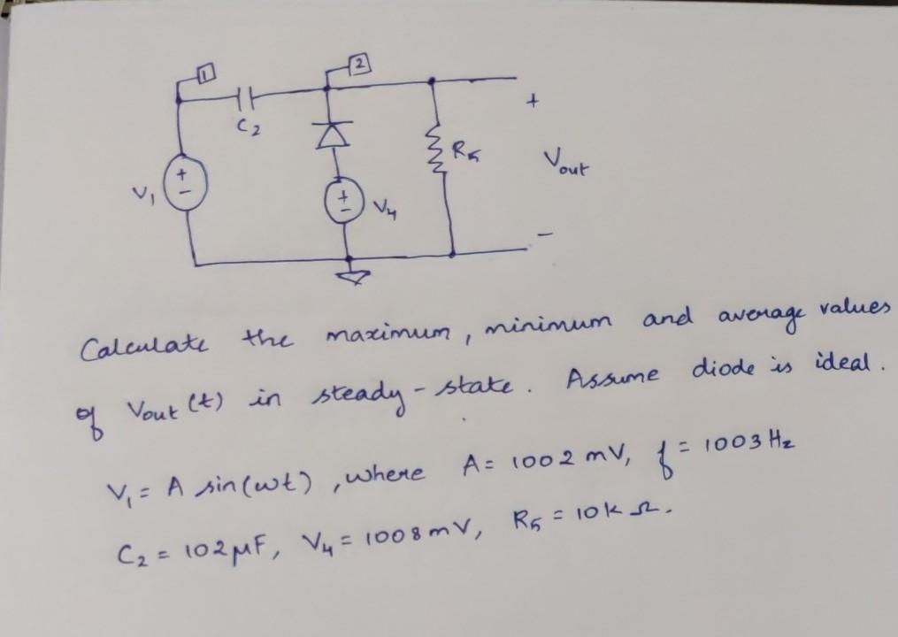 Solved Vout values 1 Calculate the maximum minimum and | Chegg.com