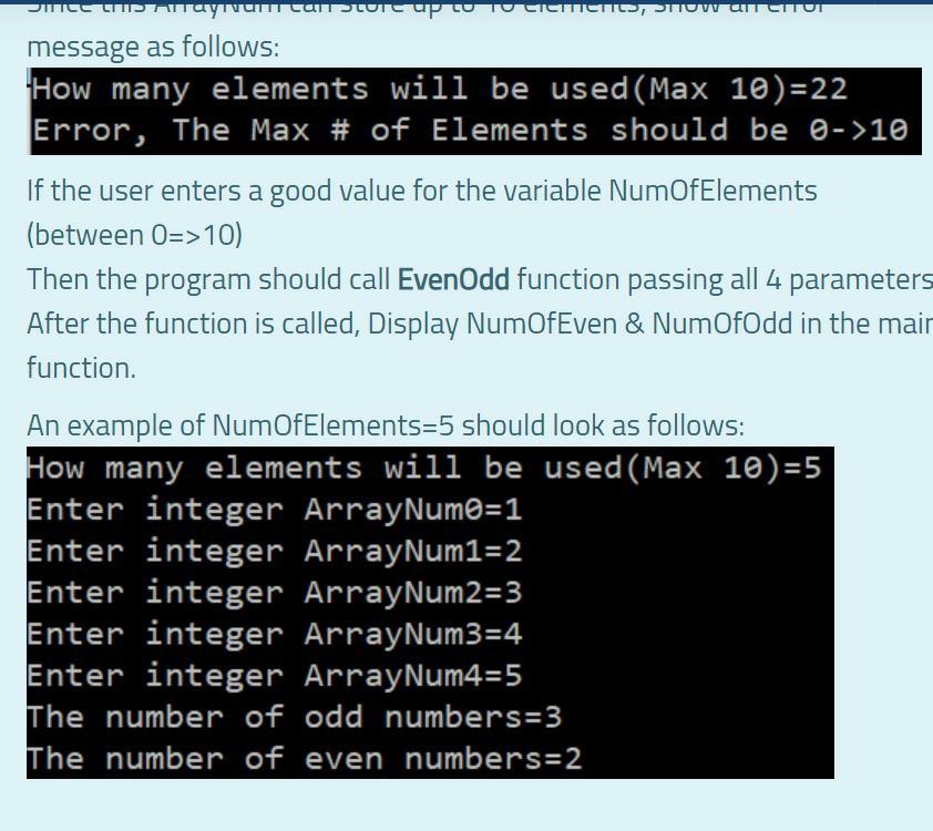 Solved Part A Write A Function Called Evenodd That Takes 