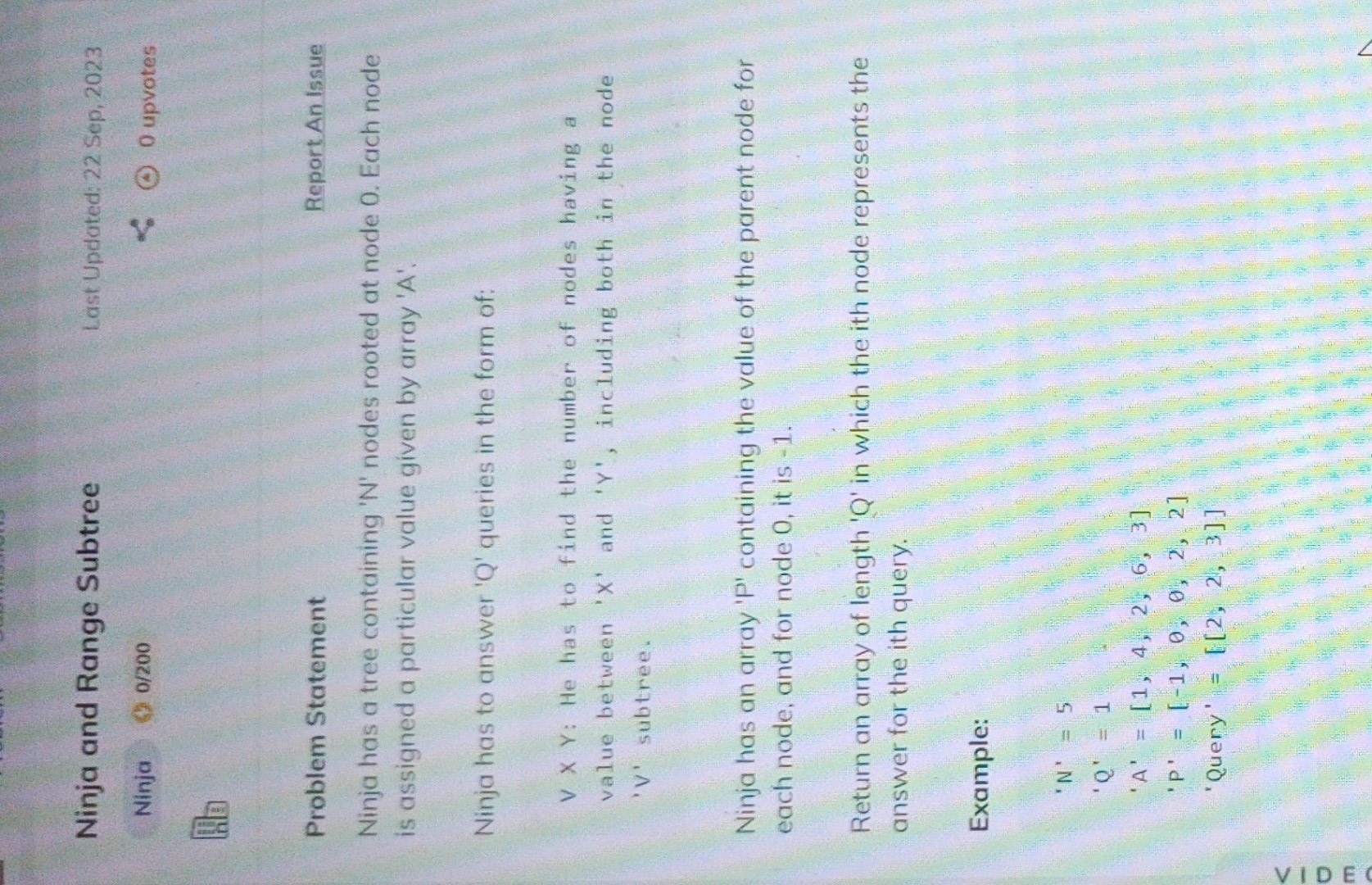 Solved Problem Statement Report An issue Ninja has a tree | Chegg.com