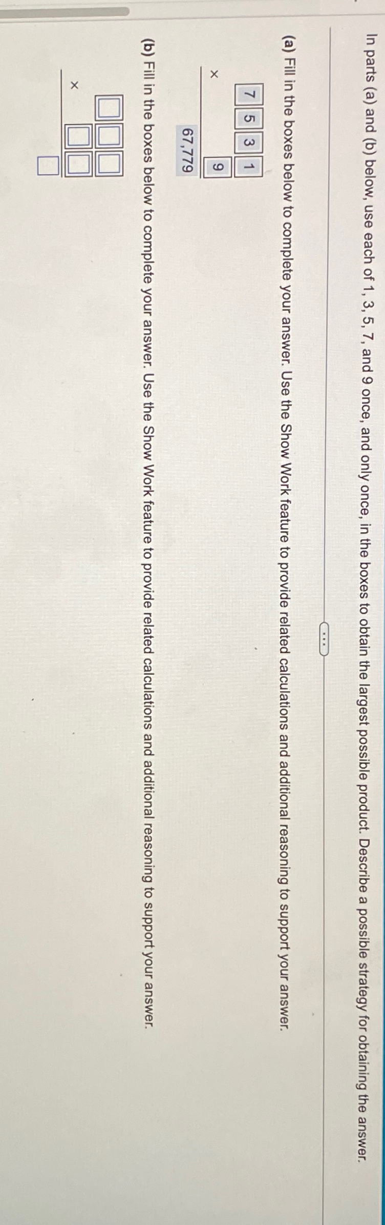 Solved In parts (a) ﻿and (b) ﻿below, use each of 1,3,5,7, | Chegg.com