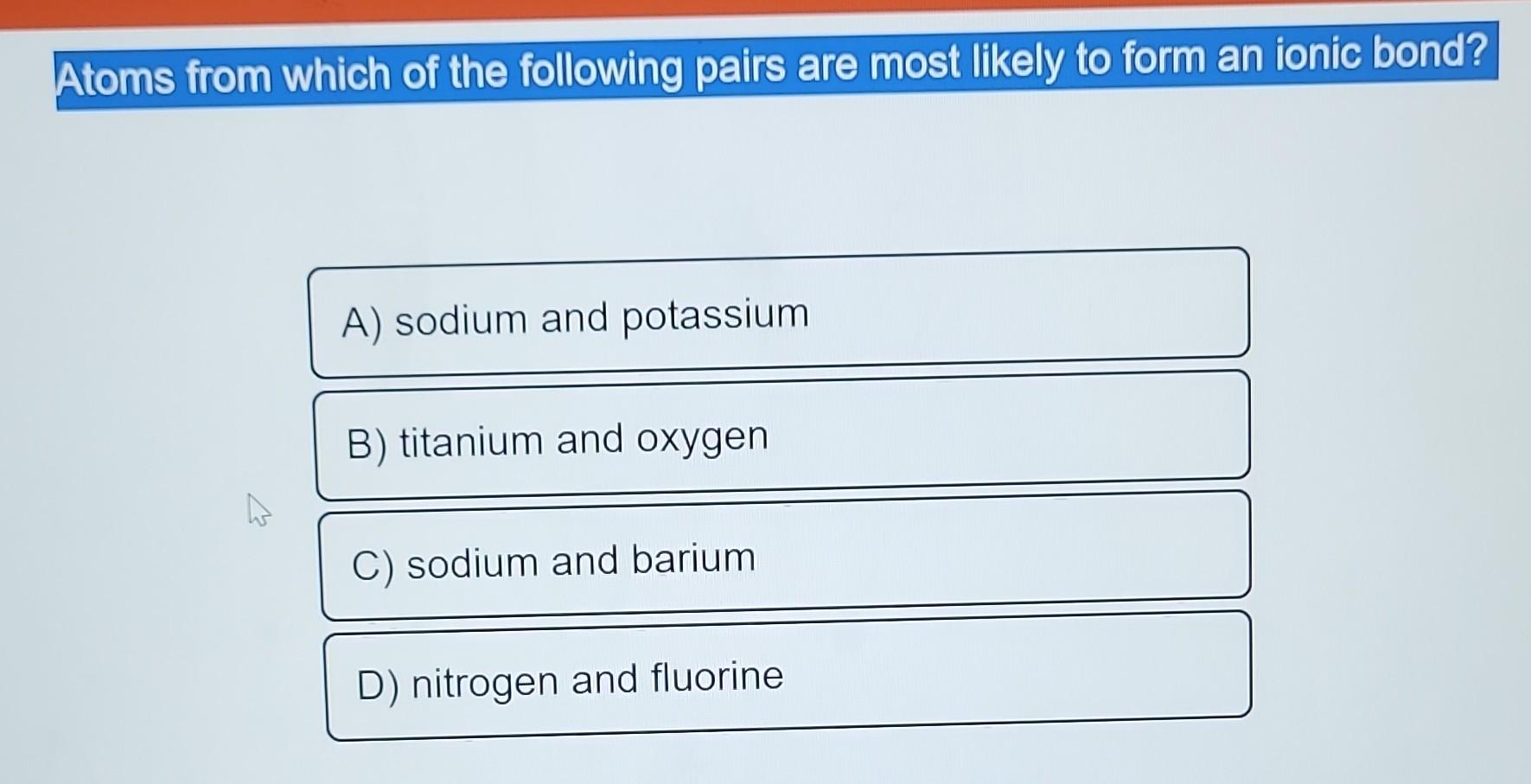 Solved Atoms from which of the following pairs are most | Chegg.com