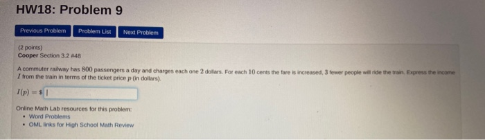 Solved HW18: Problem 9 Previous Problem Problem List Next | Chegg.com