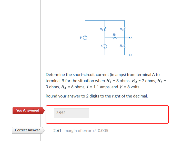 Solved Determine the short-circuit current (in ﻿amps) ﻿from | Chegg.com