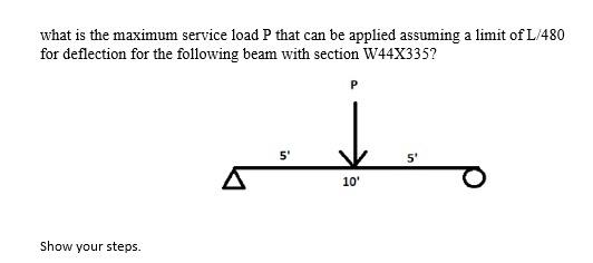 Solved what is the maximum service load P that can be | Chegg.com
