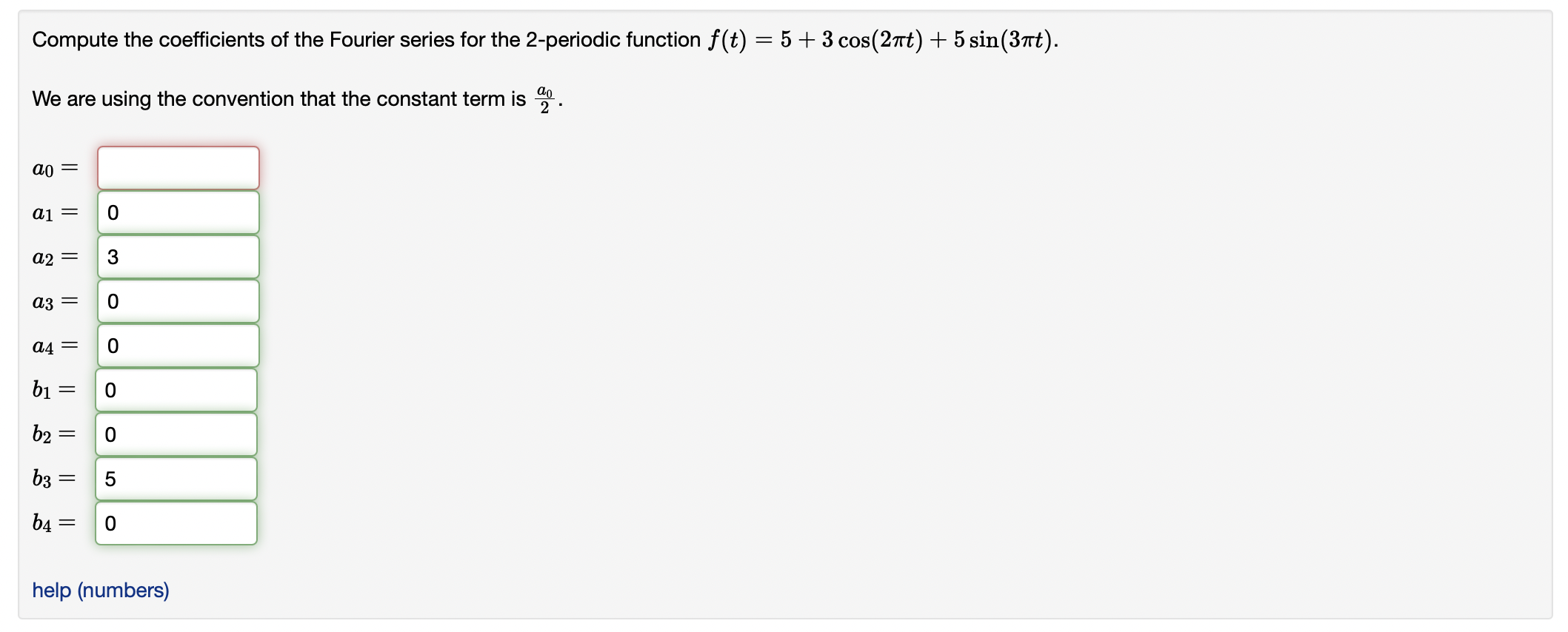 Solved Compute the coefficients of the Fourier series for | Chegg.com
