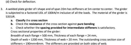 Solved refere to Design of structural steelwork SANS 10162 | Chegg.com
