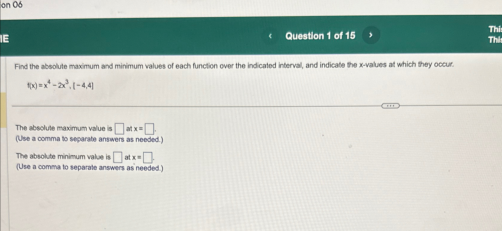 Solved Question 1 ﻿of 15find The Absolute Maximum And