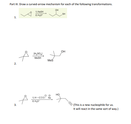 Solved Part III. Draw a curved-arrow mechanism for each of | Chegg.com