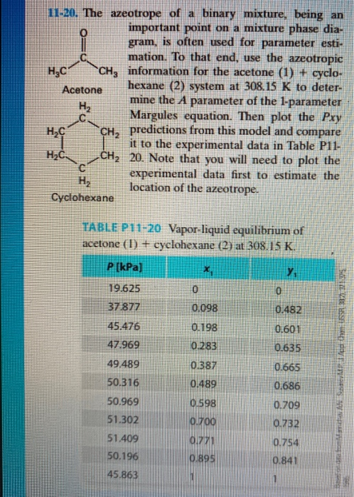 Solved 11-20. The azeotrope of a binary mixture, being an | Chegg.com