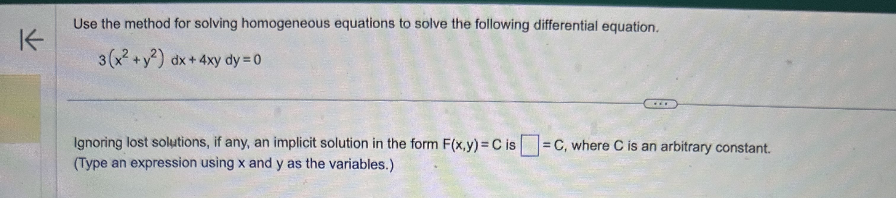 Solved Use the method for solving homogeneous equations to | Chegg.com