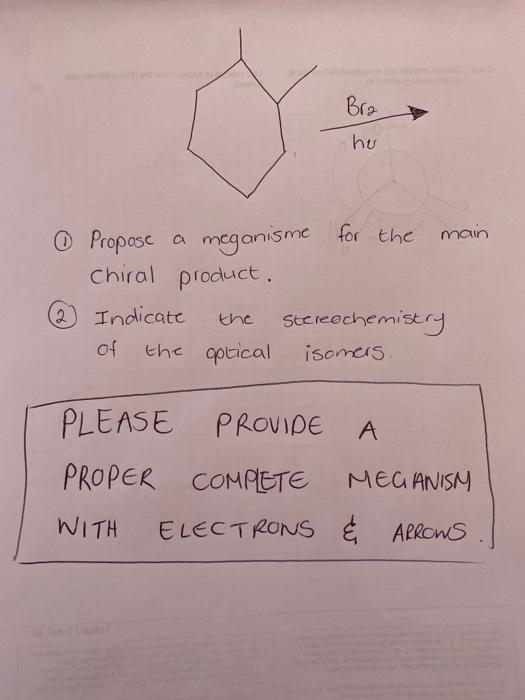 Solved Bra ho Propose a main for the meganisme chiral | Chegg.com