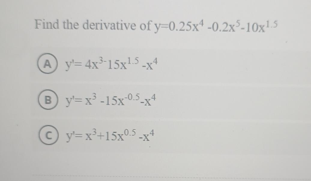Solved Find the derivative of | Chegg.com
