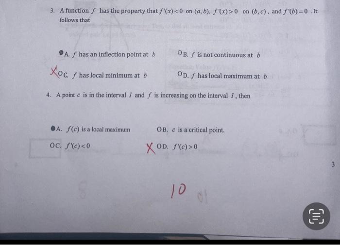 Solved 3. A function f has the property that f′(x)