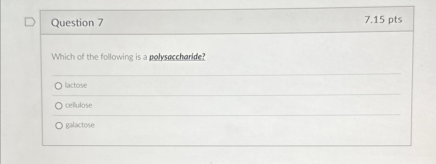 Solved Question 77.15ptsWhich of the following is a | Chegg.com