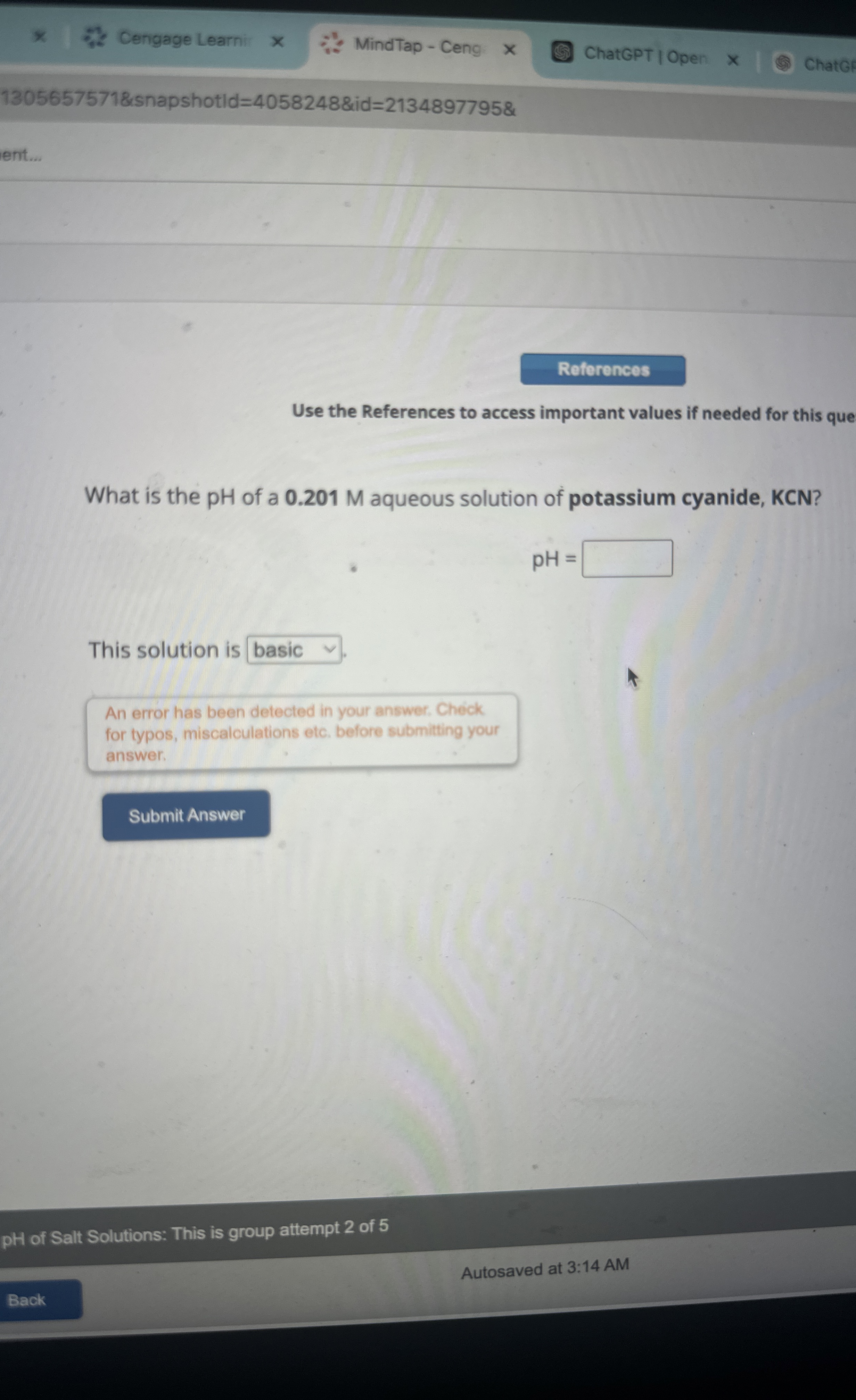 Solved What is the pH of a 0.201 ﻿M aqueous solution of | Chegg.com