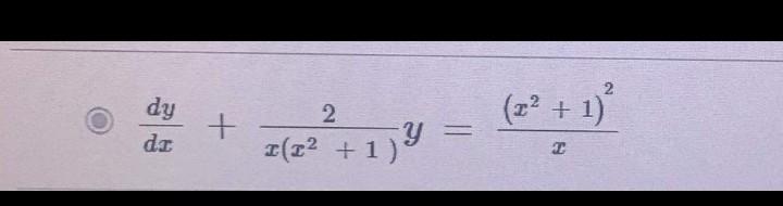 Solved dy dx + P(x) y = Q(x) is the first order linear | Chegg.com