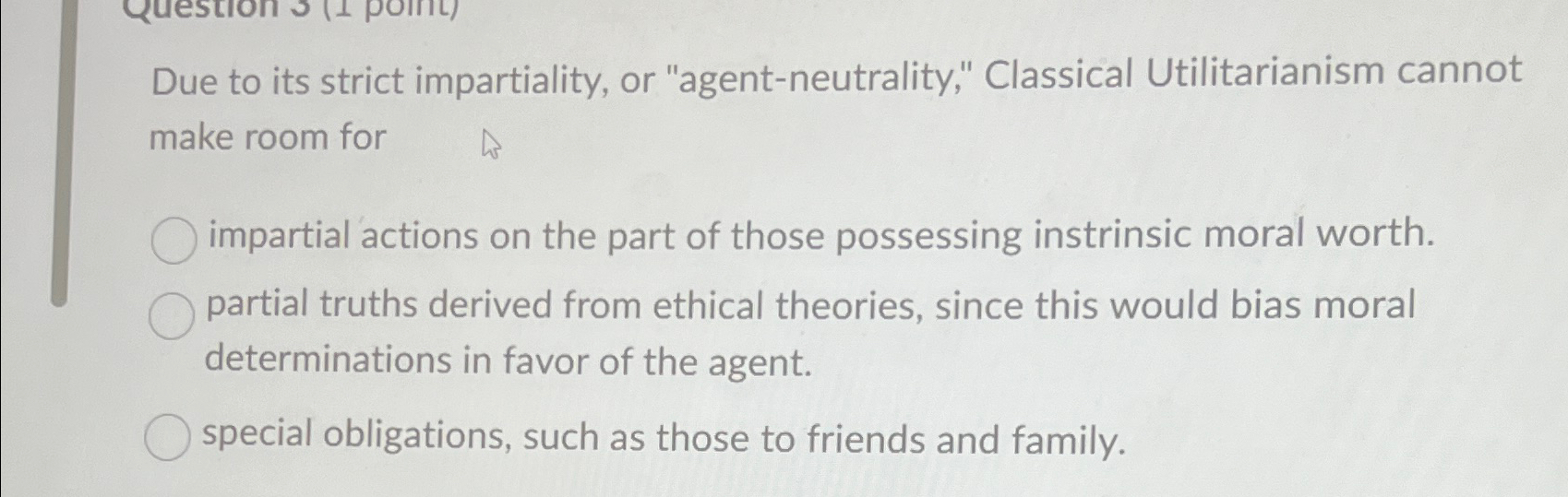 Solved Due to its strict impartiality, or | Chegg.com