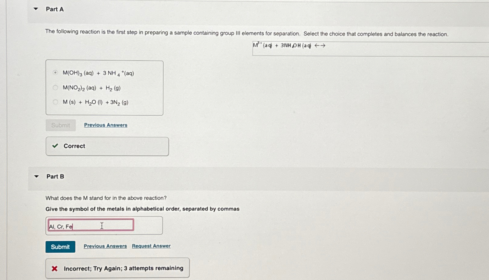 Solved Part AThe following reaction is the first step in | Chegg.com