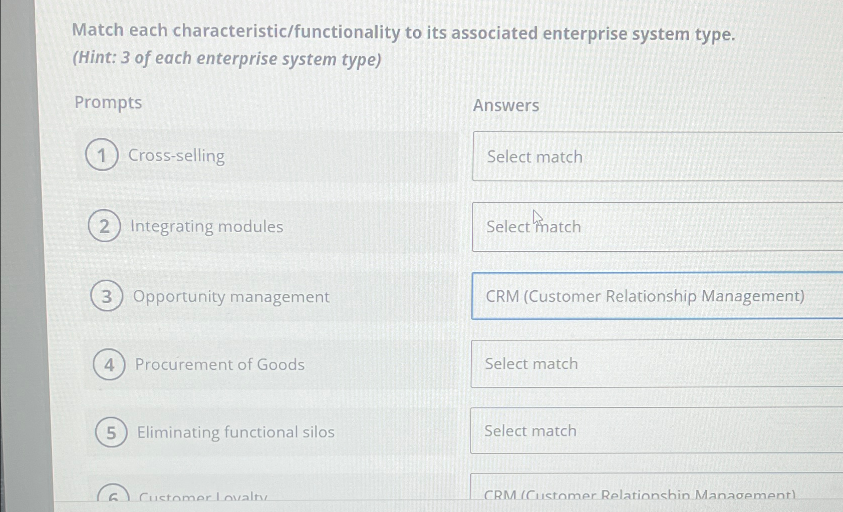 Solved Match each characteristic/functionality to its | Chegg.com