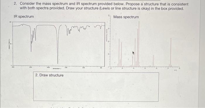 2. Consider the mass spectrum and IR spectrum | Chegg.com