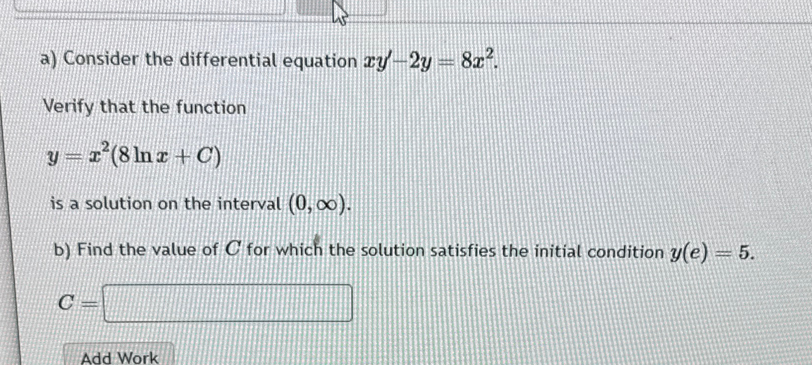Solved a) ﻿Consider the differential equation | Chegg.com