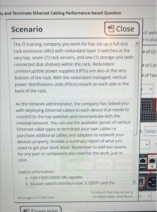Switch Modules Needed: \# of SFP+ Modules: \# of | Chegg.com