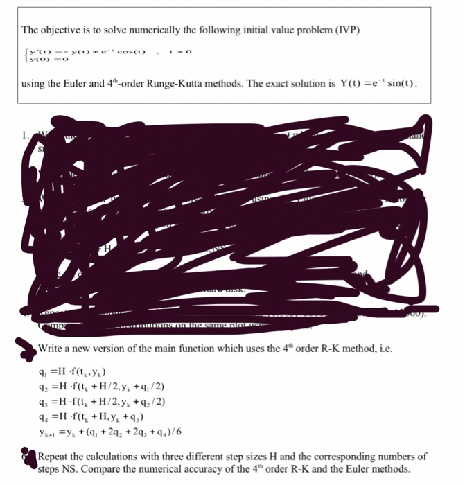 Solved The objective is to solve numerically the following | Chegg.com