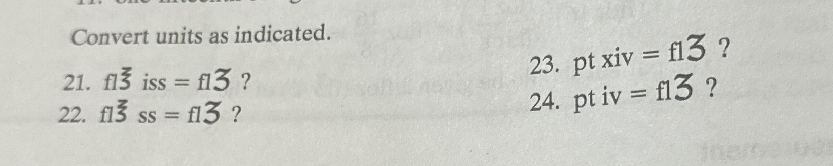 Solved Convert units as indicated.21. fl3 ﻿iss | Chegg.com