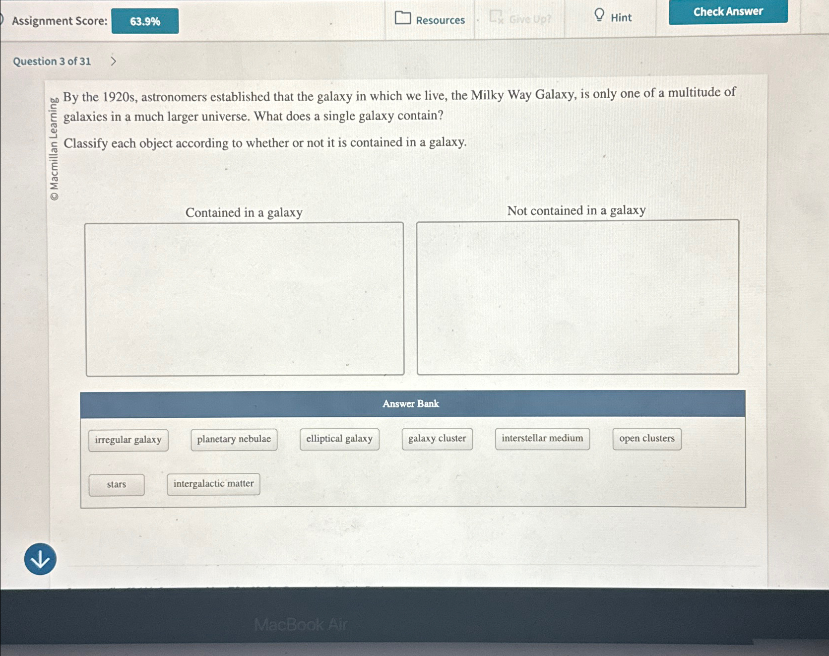 Solved Assignment Score:ResourcesHintQuestion 3 ﻿of 31Bo By | Chegg.com