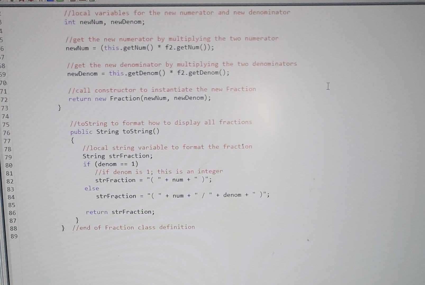 Solved Program requirements: Fraction class - The | Chegg.com