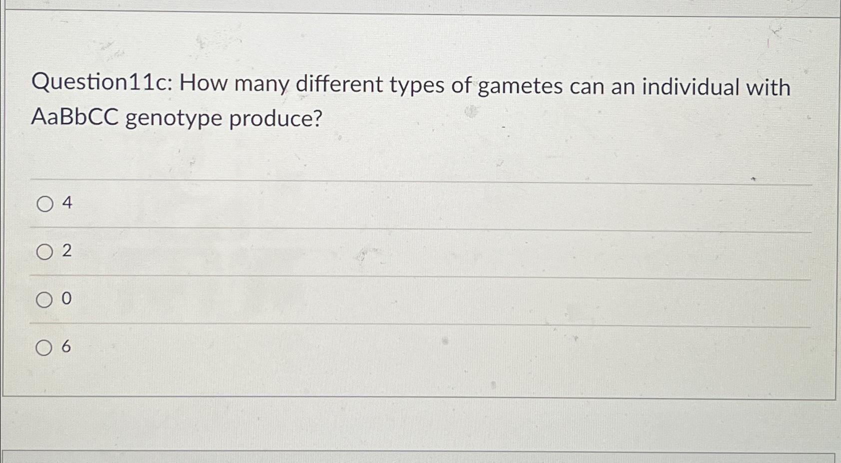 Solved Question11c: How many different types of gametes can | Chegg.com