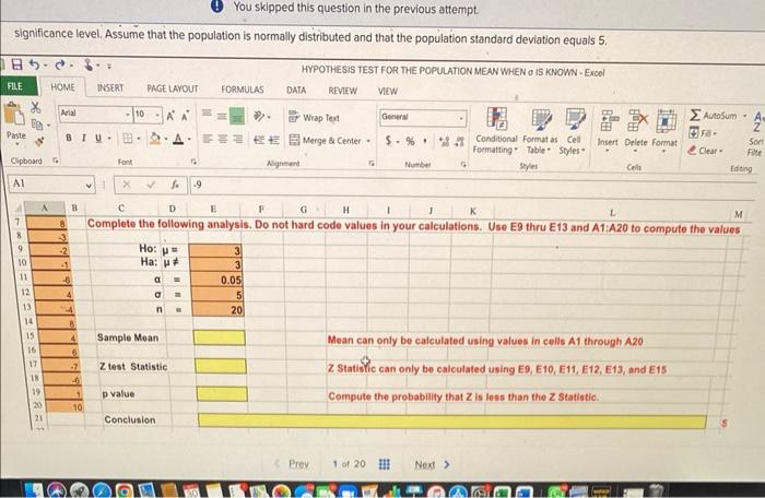 Given The Accompanying Sample Data, Use Excel's 
