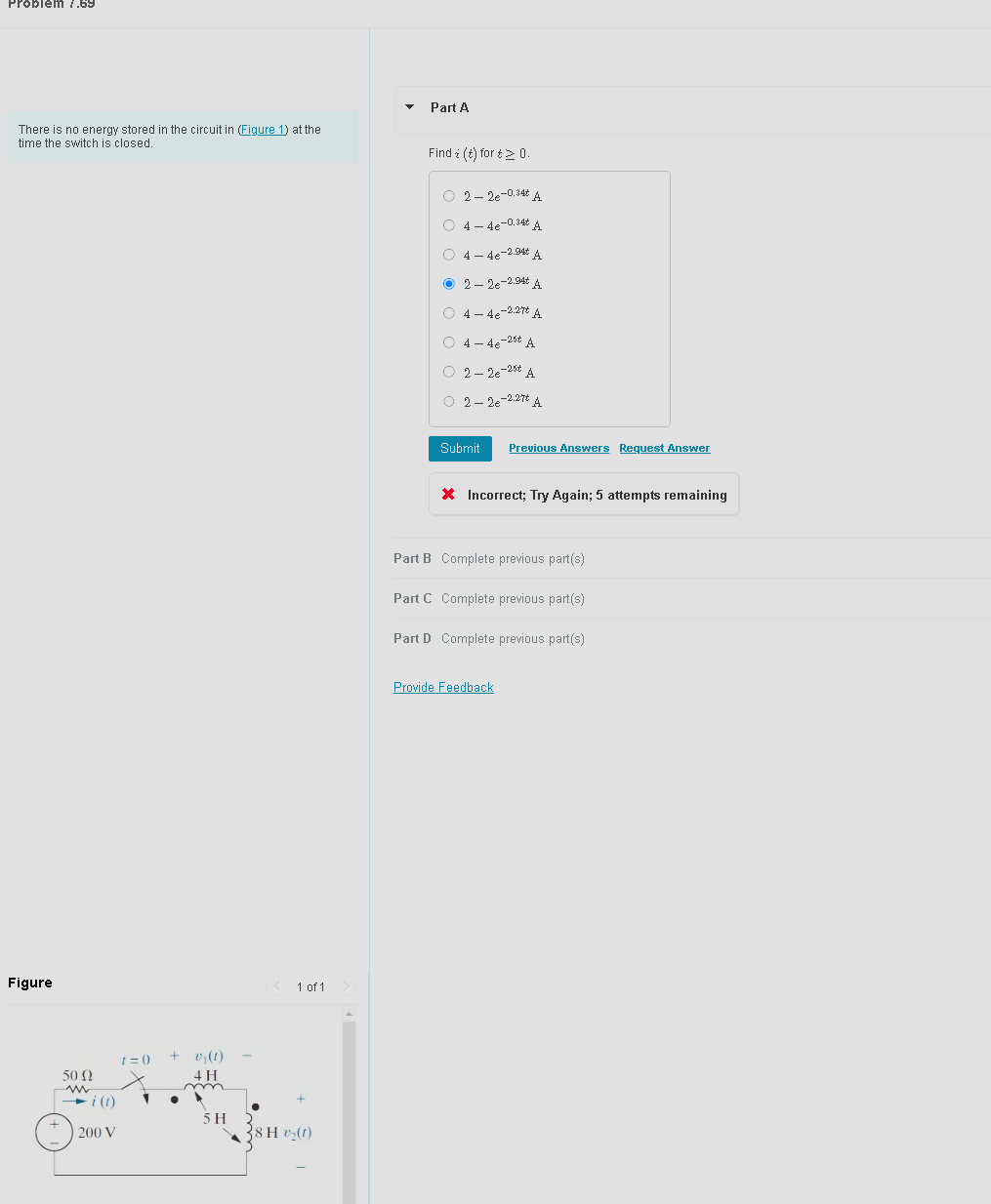 Solved There is no energy stored in the circuit in (Figure | Chegg.com