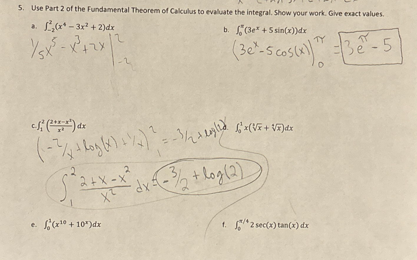Solved Use Part 2 ﻿of the Fundamental Theorem of Calculus to | Chegg.com