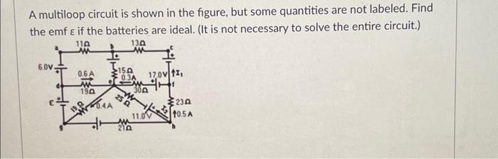 Solved A multiloop circuit is shown in the figure, but some | Chegg.com
