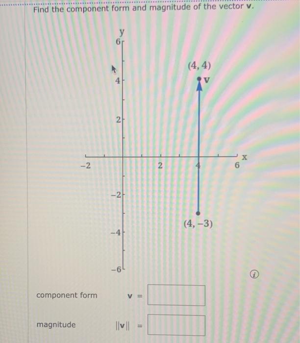 Solved Find the component form and magnitude of the vector | Chegg.com