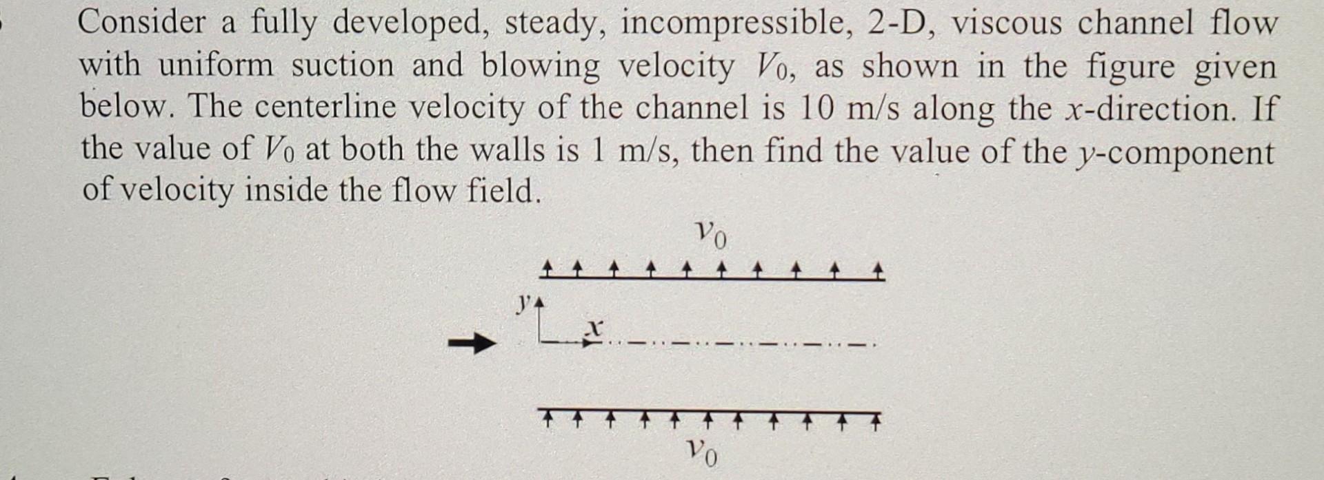 Solved Consider a fully developed, steady, incompressible, | Chegg.com