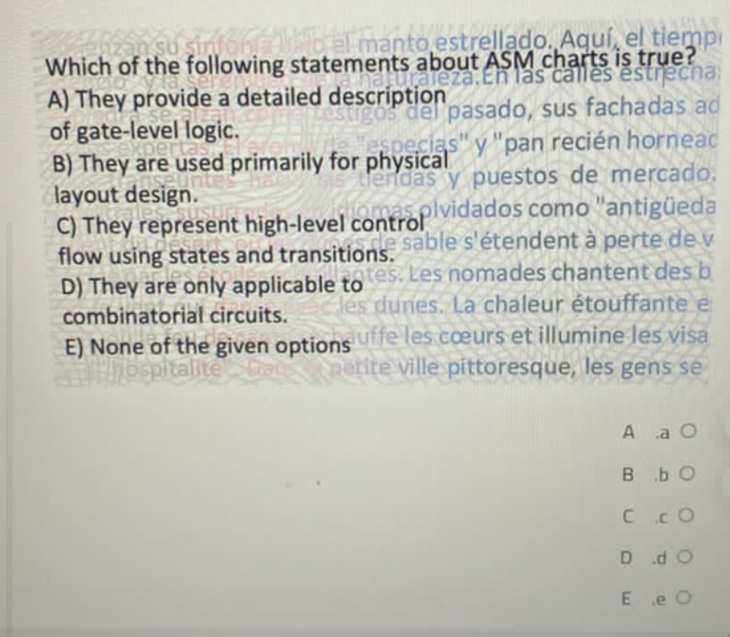 Solved Which of the following statements about ASM charts is | Chegg.com