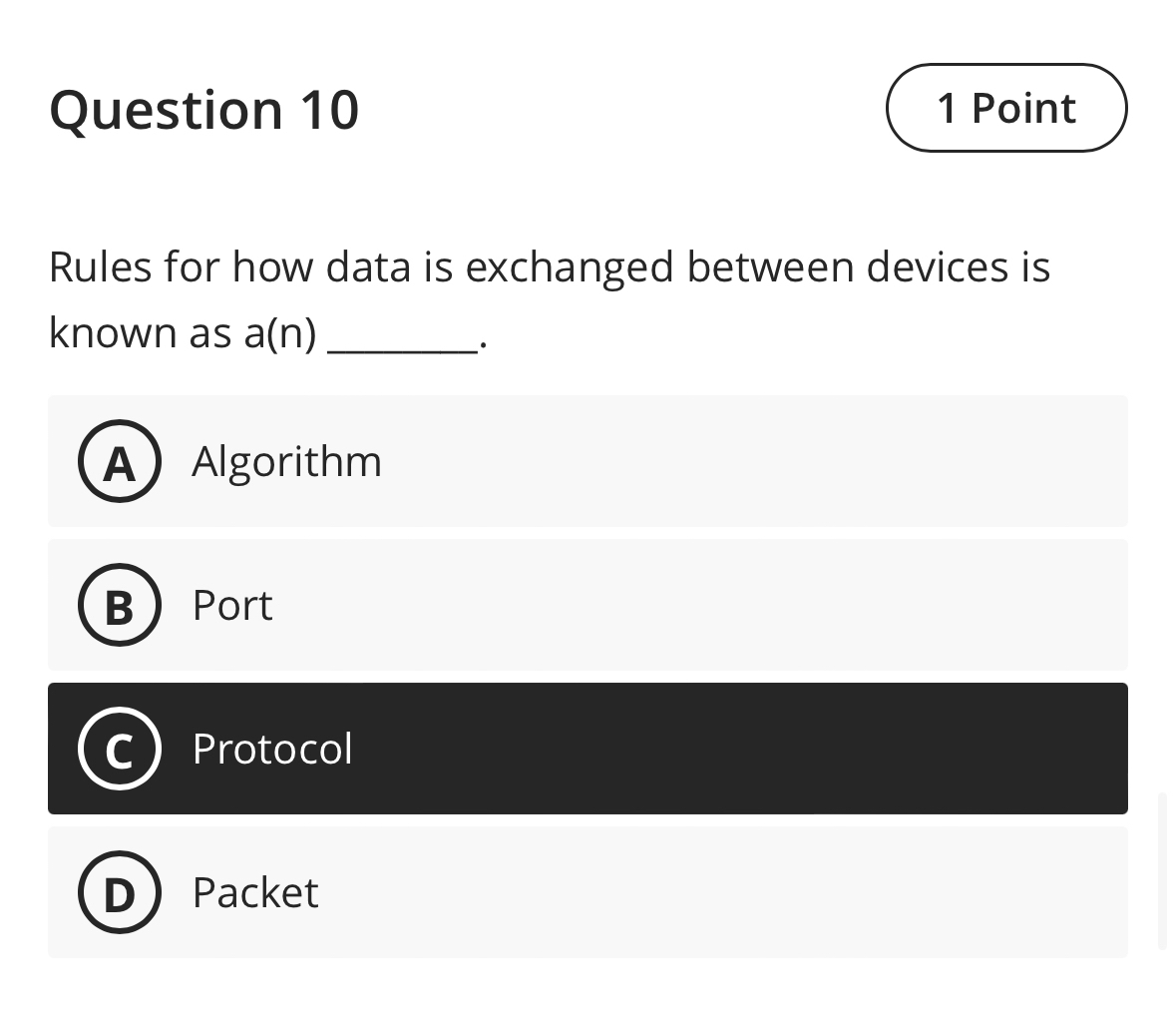Solved Question 101 ﻿PointRules for how data is exchanged | Chegg.com