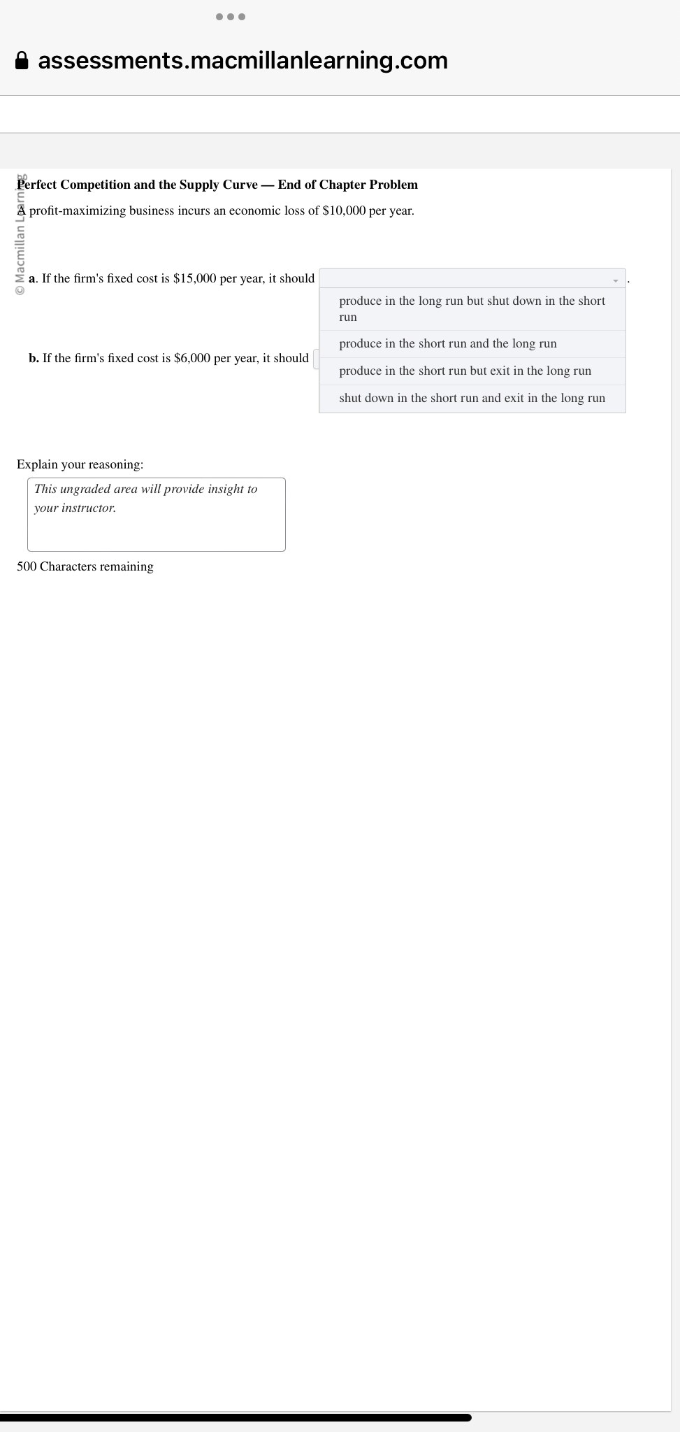 Solved assessments.macmillanlearning.comPerfect Competition | Chegg.com
