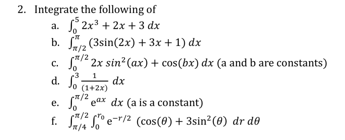 Solved Integrate the following | Chegg.com