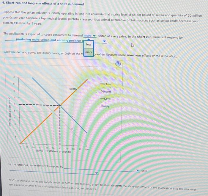 Solved 4. Short-run and long-run effects of a shift in | Chegg.com