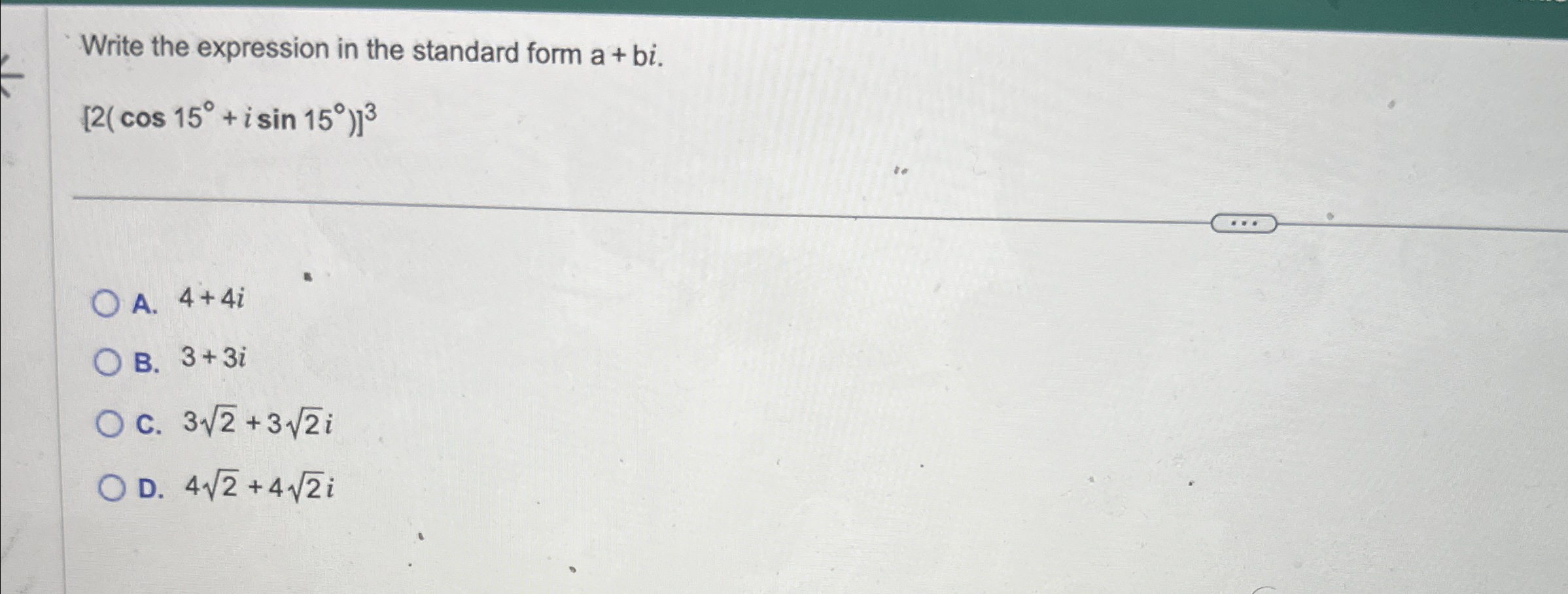 Solved Write the expression in the standard form | Chegg.com