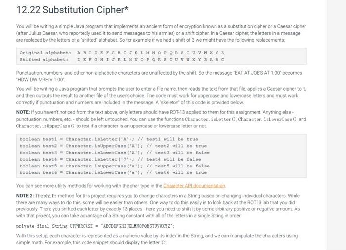 Solved 12.22 Substitution Cipher* You will be writing a | Chegg.com