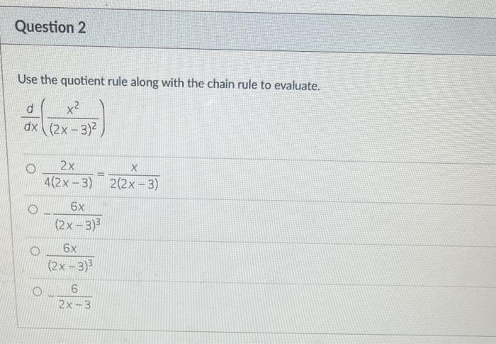 Solved Use the chain rule to evaluate. dxd((2x−1)6) For your | Chegg.com